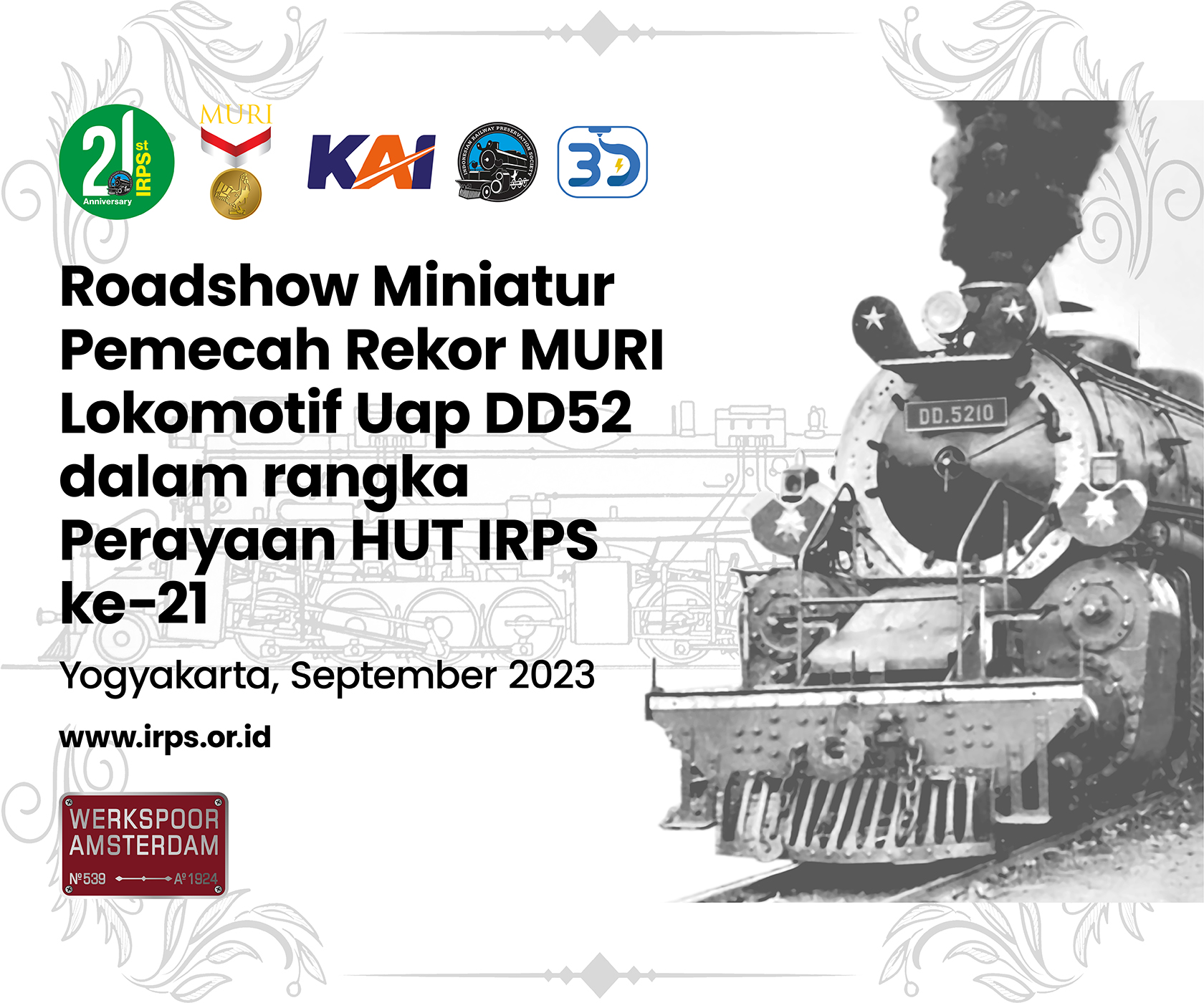 Roadshow Miniatur Lokomotif Uap DD5208 di Yogyakarta akan Segera ...